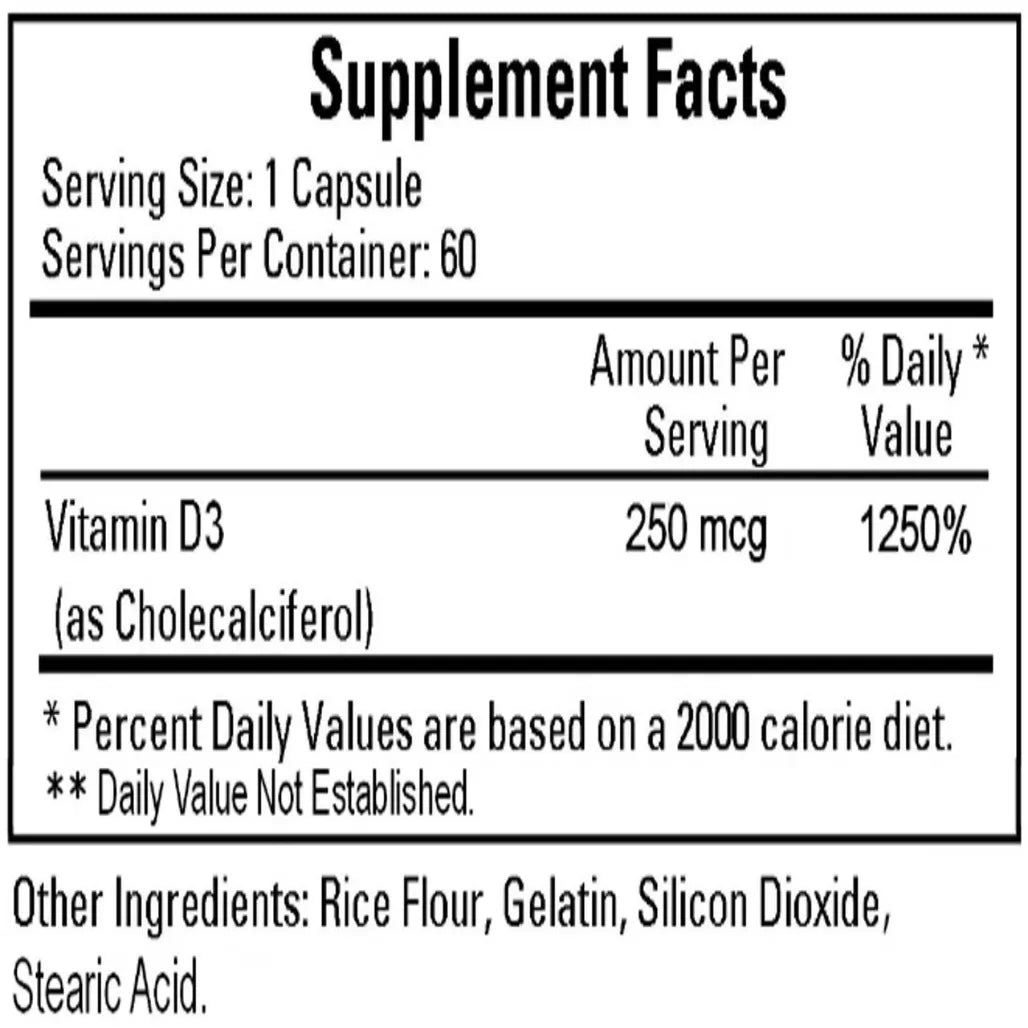 Ecological Formulas Vitamin D3 10,000 IU - 60 caps | Nutriessential