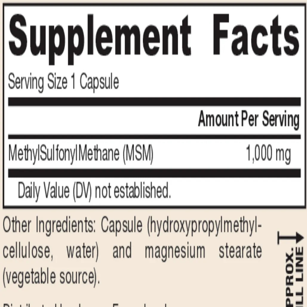 MSM Sulfur 1000mg- Nutriessential.com