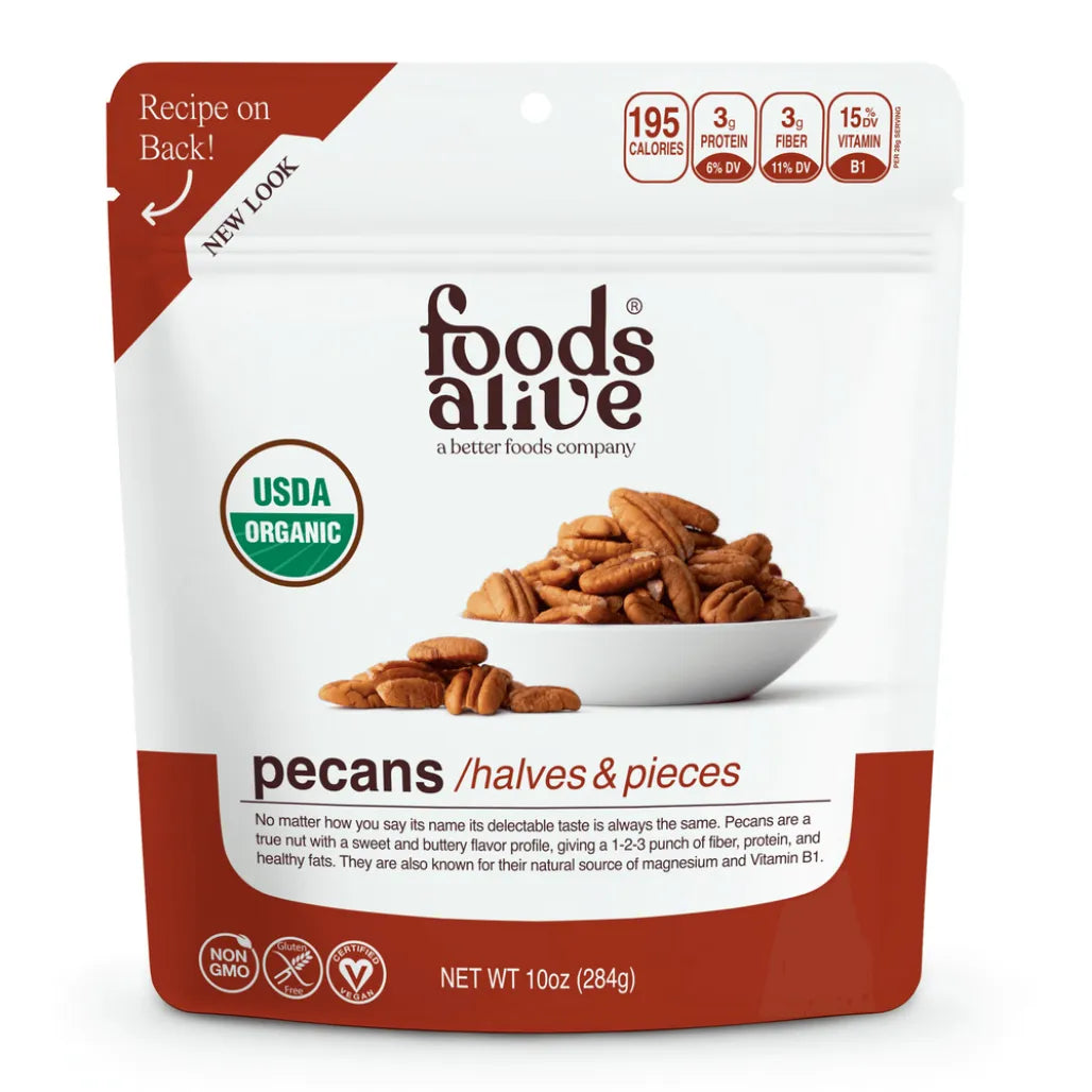 Foods Alive Organic Pecans - 12 Serv | Nutriessential