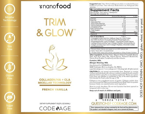 Nanofood Trim & Glow French Vanilla - 15.22 FL OZ - CodeAge